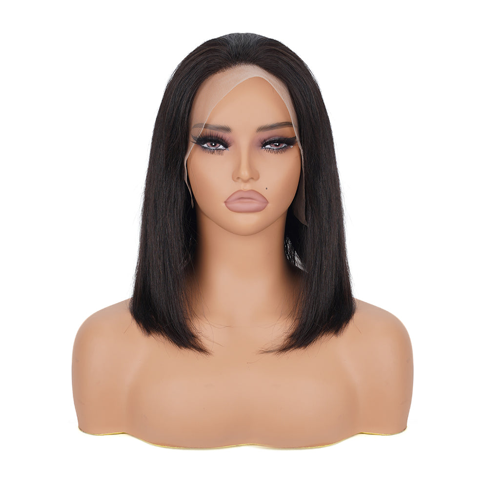 Straight Transparent Full Frontal Bob Wig 100% Human Hair